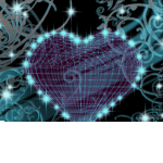 Teal Bling Heart (in Animated GIFs)