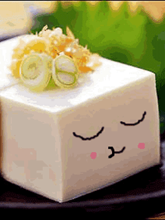 cute kawaii yummy food tofu (in Animated GIFs)